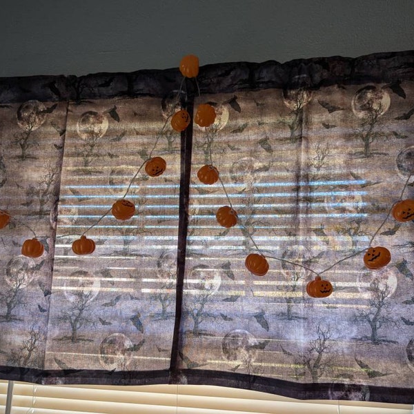 Victorian Inspired Filigree & Skulls Choice of Window Valance or Cafe ...
