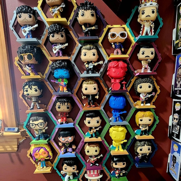 Funko Pop! and Collectable Figure Shelf Shadowbox Hex Interlocking Tile ...