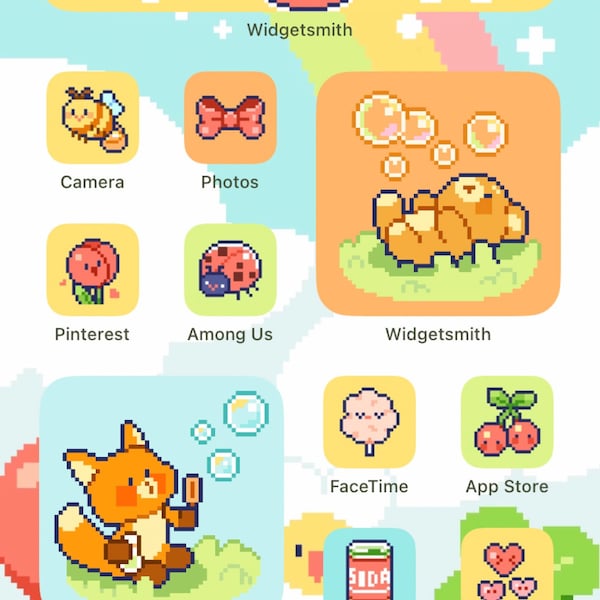 63 App Icon Pack / Happy Sunday / Kidcore / Wallpapers & Widgets ...