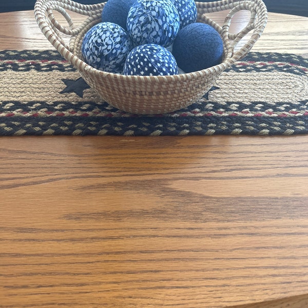 Blue and White 3 Inch Bowl Fillers Set of 6 Farmhouse Rag Balls Table ...