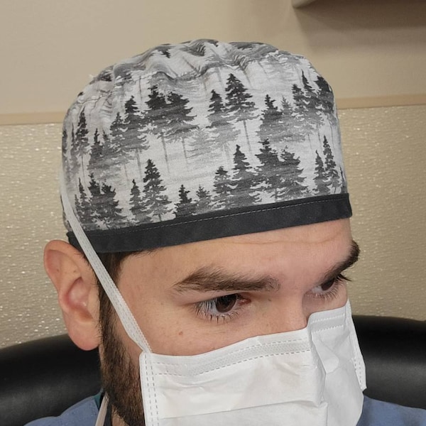 MEN'S Surgical Scrub Cap, Chemo Cap, Nurse Hat, Scrub Hat, Traditional ...