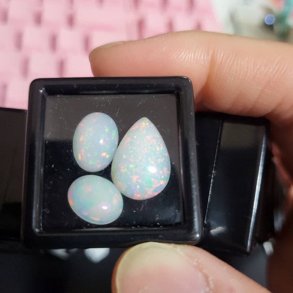 AAA Ethiopian Opal Smooth Pear Shape Beads Black Ethiopian Opal Plain ...