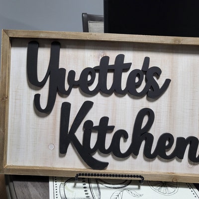 Custom Kitchen Sign. Personalized Kitchen Sign. Wood Word Cutouts ...