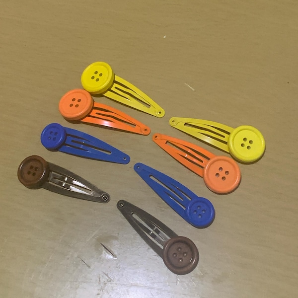 Grandad's Missing Button Hair Clips X2 / Button Hair Clips / Vintage ...