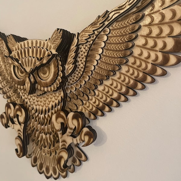Multilayer Owl Mandala 12 Layers for Laser and Cutter Machines, Home ...