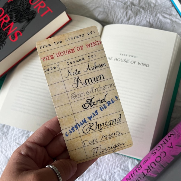 ACOTAR House of Wind Library Card Bookmark | A Court of Thorns and ...