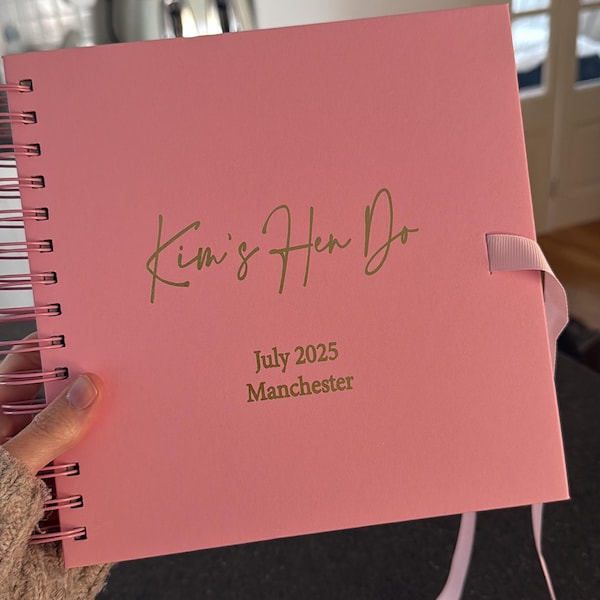 Personalised Pink Hen Night Do Guest Book Scrapbook or Photo Album ...