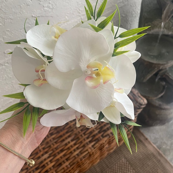 White Wedding, Cake Topper and Cluster, White Cake Flowers, White Silk ...