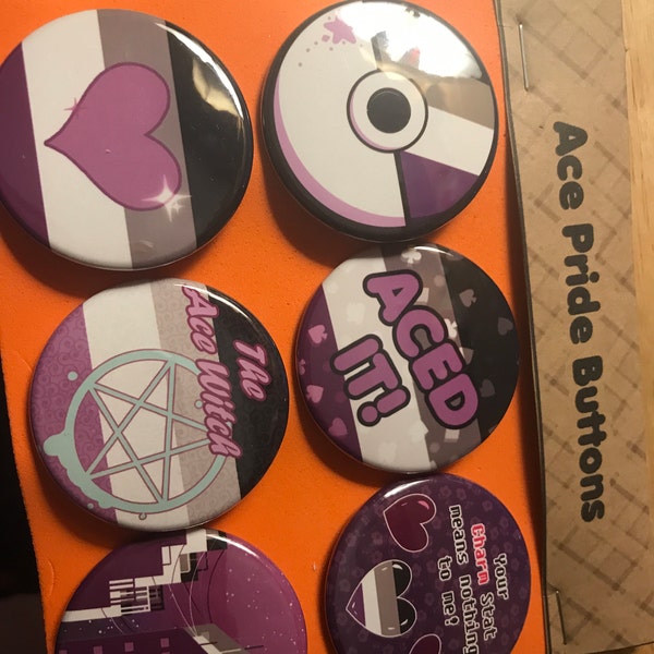 Ace Pride Buttons, 1 3/4 Inch 44mm Pin Back Buttons , Asexual Pin Badge ...