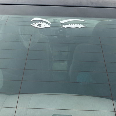 Winking Eyes Decal, Eye Lashes Wink Car Window Sticker, Woman Eyelashes ...