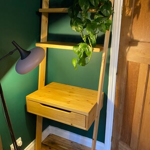Lean to Desk Handmade Wooden Ladder Desk | Etsy