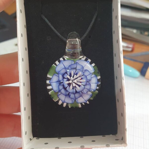 Reticello Glass Pendants Blown Glass Pendant Blown Glass Necklace - Etsy