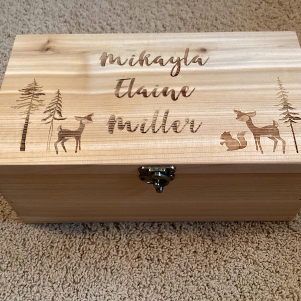Personalized Rustic Wooden Keepsake Box | Small Keepsake Box | Large ...