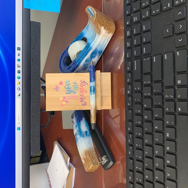 6 Piece Beach Theme Resin Office Supply Set | Resin Scissors | Resin ...