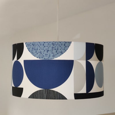 Geometric Scandinavian Lampshade Handmade by Vivid Shades, Blue Grey ...