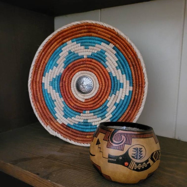 Turtle Desert Tortoise Gourd Pot Southwest Hand Painted Genuine ...