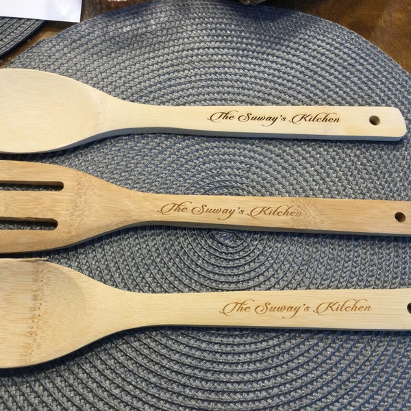 Wooden Utensil Set - Bamboo Utensils - Cooking Party Favors ...
