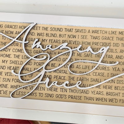 Amazing Grace Laser SVG Glowforge Ready Design - Etsy