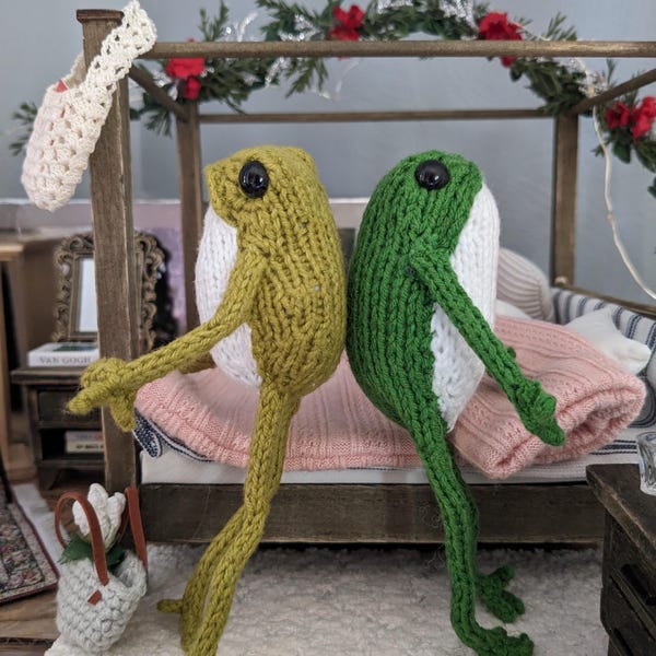 Froggie Frog Crochet,green Frog Knitted,froggie's Sweater,cute Toy Frog ...