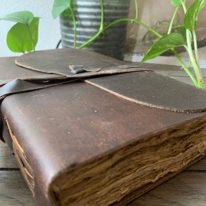 LEATHER JOURNAL Handmade Vintage Deckle Edge Unlined / Lined Paper ...