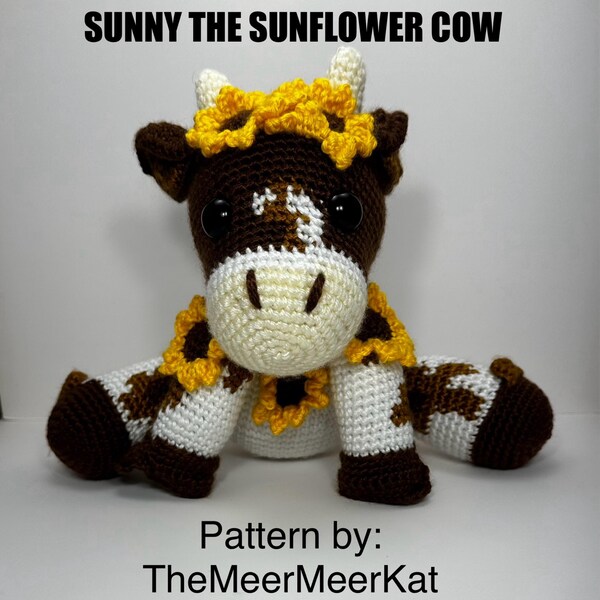 Crochet Sunflower Cow Amigurumi Pattern PDF - Etsy