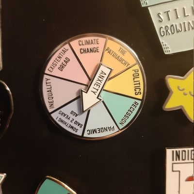 Anxiety Spinner Pin Badge Mental Health Gifts Enamel Pin Lapel Pin - Etsy