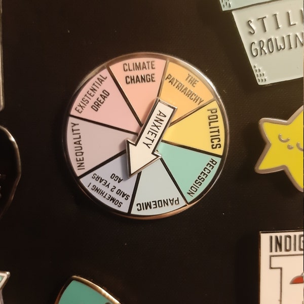 Anxiety Spinner Pin Badge - Mental Health Gifts - Enamel Pin - Lapel ...