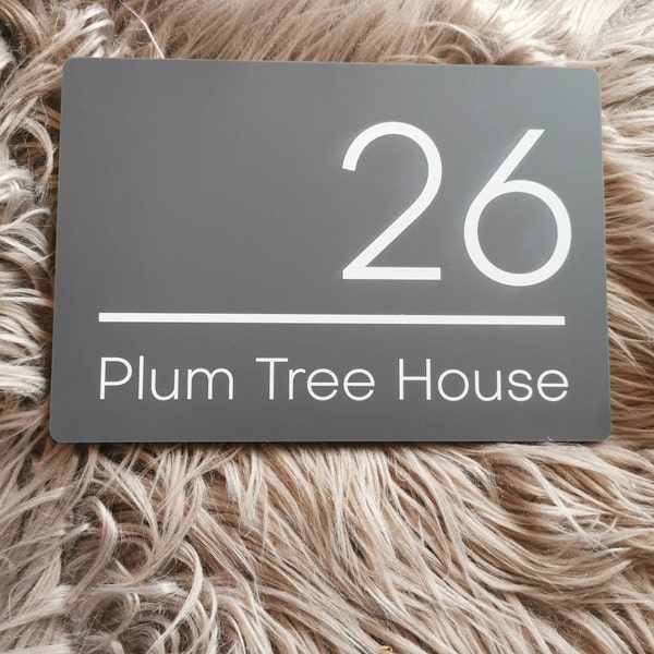 Modern Acrylic House Number Sign: Bespoke Door Number Plaque - Etsy UK