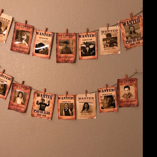 Digital Wanted Poster, Western Cowboy Rodeo, Printable Digital Paper ...