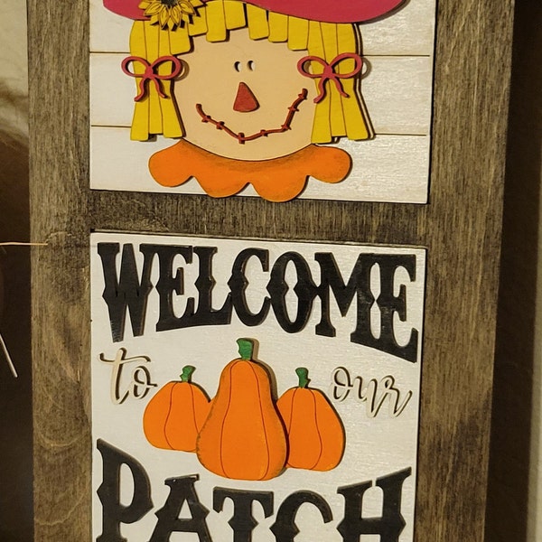Scarecrow Fall Interchangeable Leaning Sign File SVG, Glowforge ...