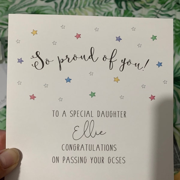 Passed Your Exams Card Personalised Well Done Card so Proud of You Card ...