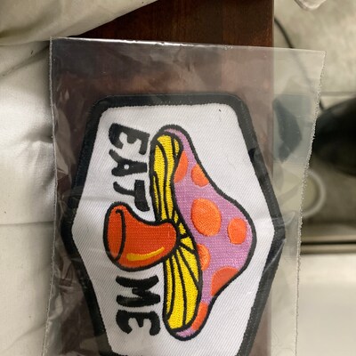 Vintage 1970's eat Me Mushroom Embroidered Iron on Patch 4 X 3 - Etsy