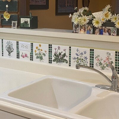 Ceramic Blue Delft Design Set of 4/ 4.25 X 4.25 Kiln Fired Décor Back ...