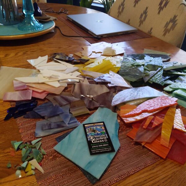 Stained Glass 10 Lbs Scrap Glass Variety Pack, Mosaic Glass, Art Glass ...