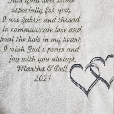 Embroidered Quilt Label for Memory Quilt in Loving Memory - Etsy