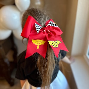 Disney Cars lighting Mcqueen Inspired Cheer Bow - Etsy