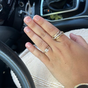 14KGF Gold Multi Link Connected Ring, Chunky Gold Ring, Gold Ring Set ...