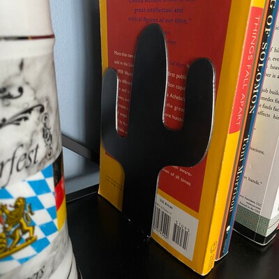 Metal Cactus Bookend Cactus Home Decor Modern Bookend Metal Bookend Rustic Southwestern Style ...