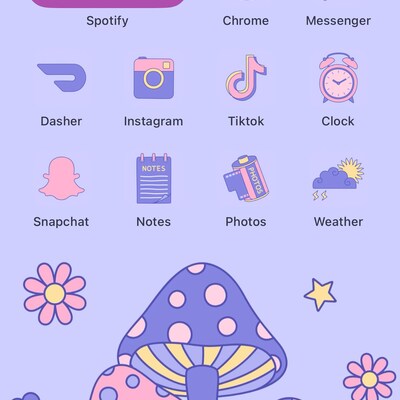 Cute Purple and Pink App Icon Pack, Ios 15 16 & Android App Icons ...