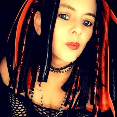 Cyberlox Dread Goth Red Black Redweb Metallic Hair Falls - Etsy