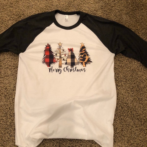 RTS Screen Print Transfer Full Color Wild Christmas Trees Merry ...