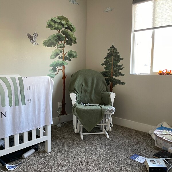 XL Woodland Fabric Wall Decal, Backwoods Woodland Nursery Décor, Forest ...