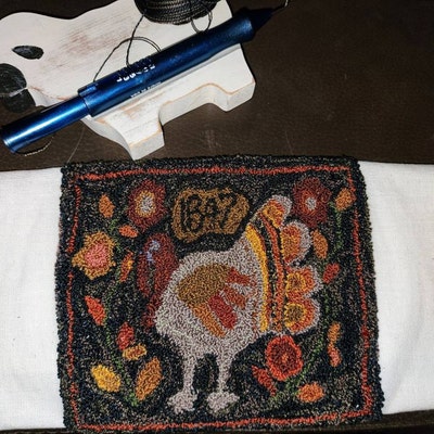 Primitive Punch Needle Kit Sheep With Fall Banner Needle Punch Pattern ...