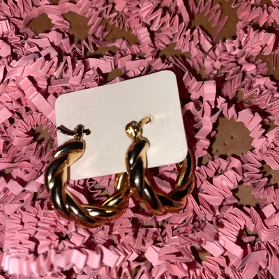 Gold Chain Link Hoops, Curb Link, Gold Link Hoops, 18k Gold Plated ...