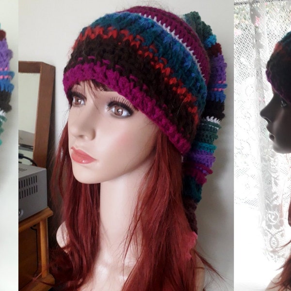 PDF Pattern :crochet Long Tail Hat/pixie Hat /winter Hat /adult Size ...