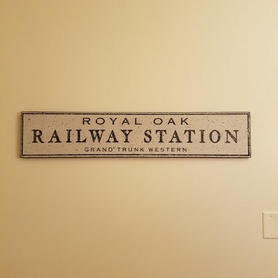 Custom Railway Station Wood Sign Hand Made Wooden Antique Train Decor ...