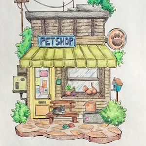 Mini Booth Storefronts Coloring Pages, Snack Booth, Flower Booth, Ice ...