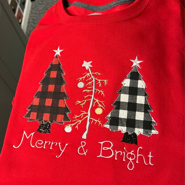 Raggedy Christmas Tree Trio Applique Design ~ 2 Applique Trees 1 C ...