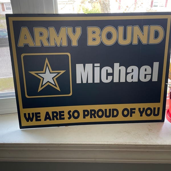 Army Bound Yard Sign Army Gift Army Graduation BCT Army Sign Army Yard ...
