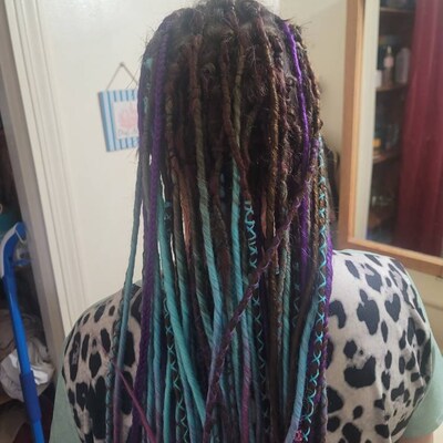 Wool Dreads Ombre Brown on Blond Dreadlocks Threads, Ribbons Boho ...
